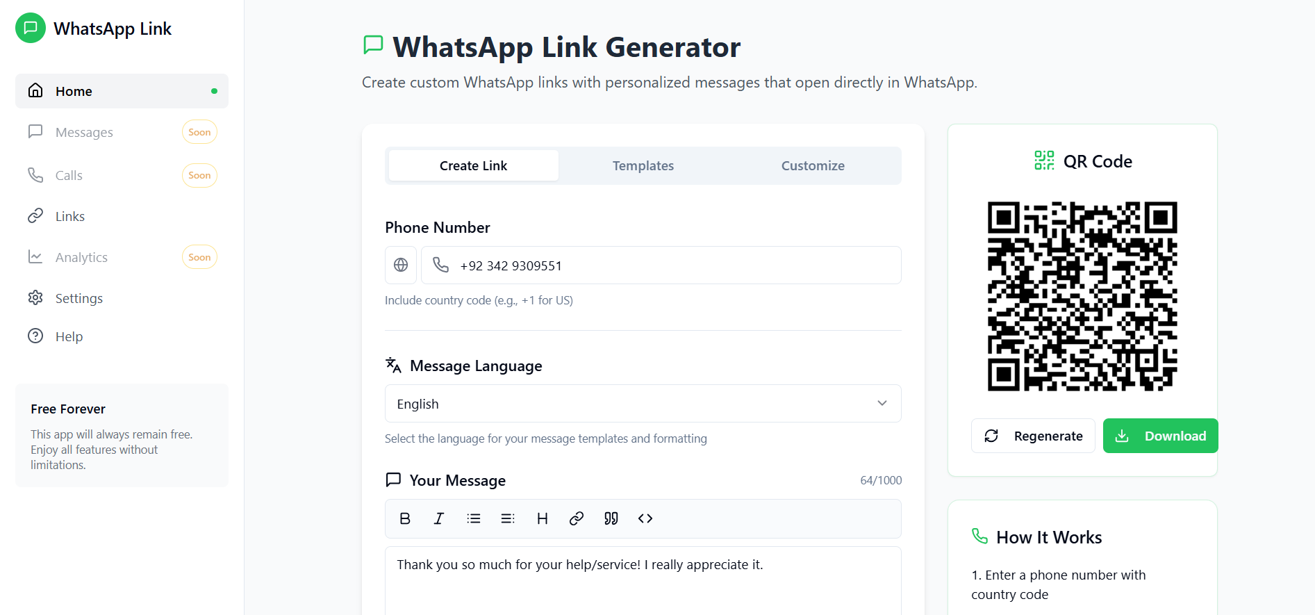 WhatsDirect - Instant WhatsApp Link Generator